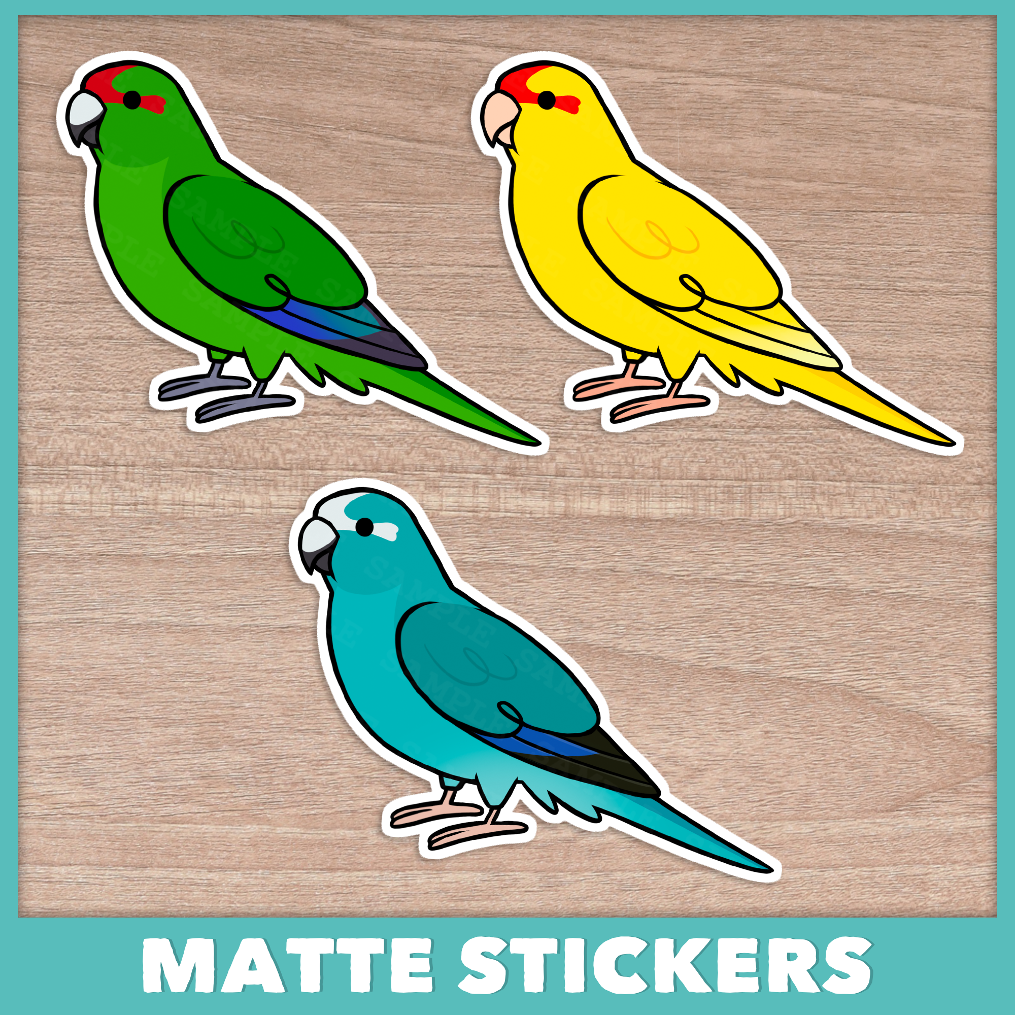 Kakariki (Cuties) Stickers – Fish & Chirps