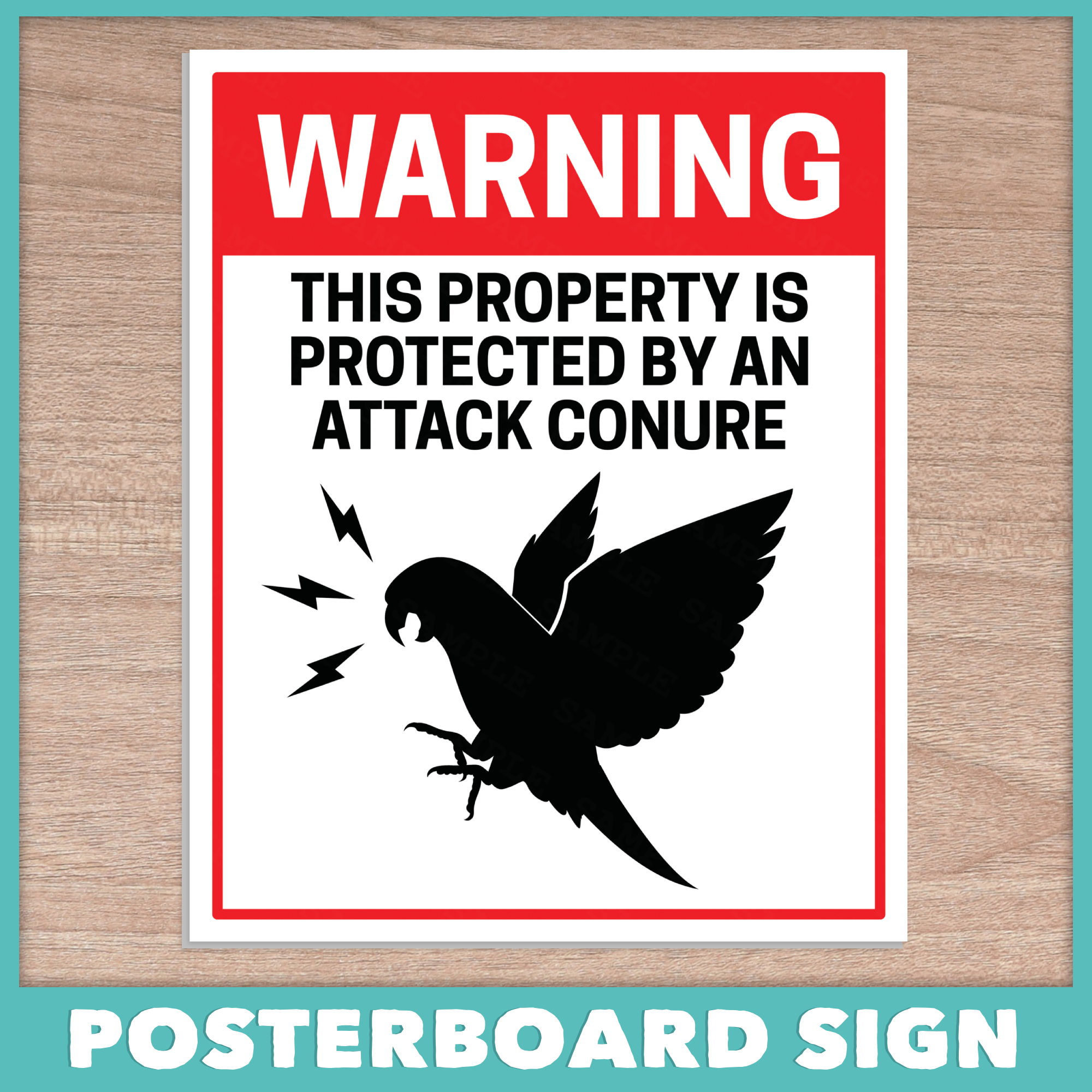 Attack Conure Posterboard Sign – Fish & Chirps